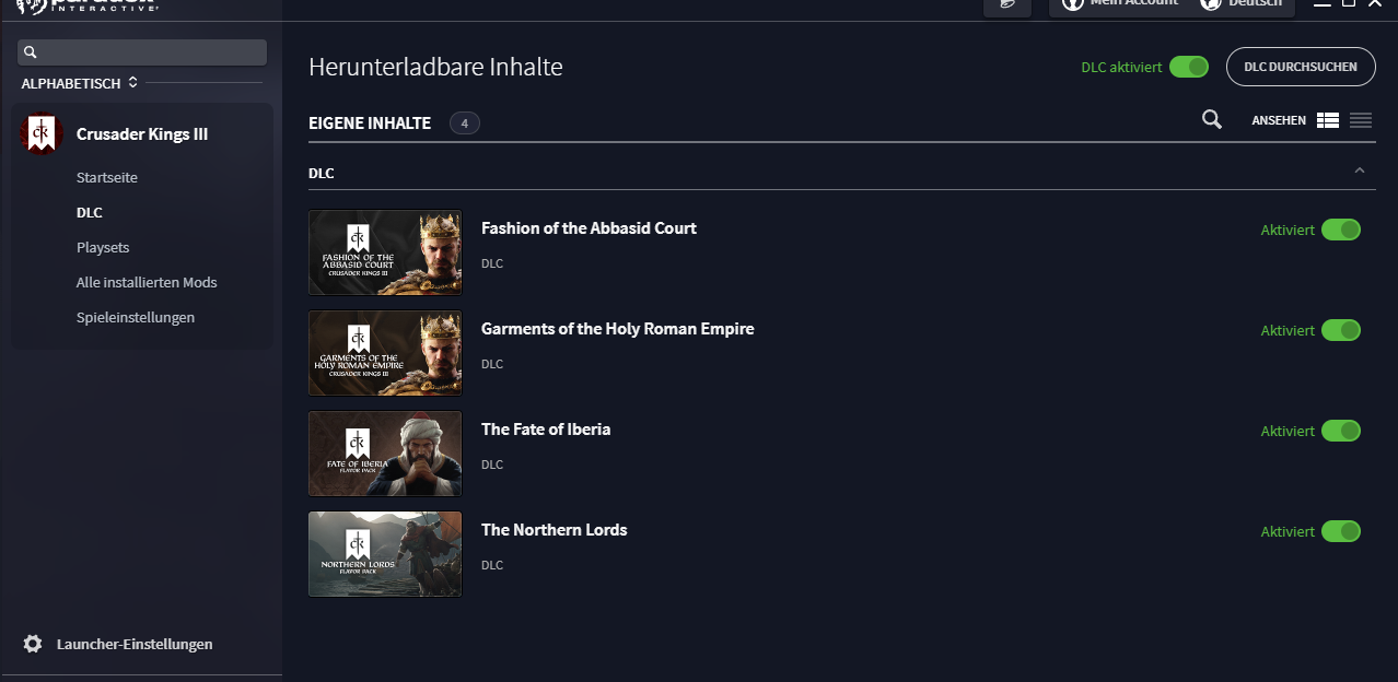Missing DLCs after new install | Paradox Interactive Forums